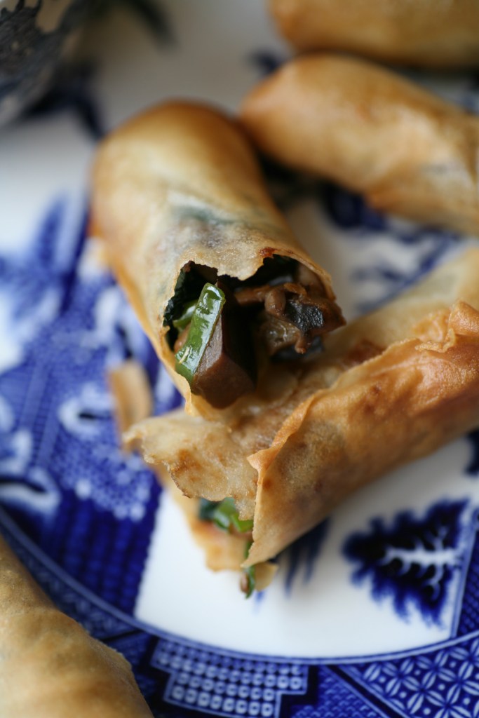 Spiced Aubergine, Cavolo Nero and Mushroom Spring Rolls | CHILLI & MINT