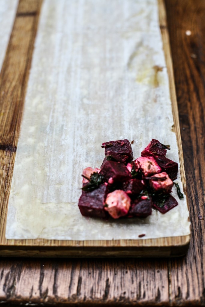 Baked Spiced Beetroot and Feta Samosas | CHILLI & MINT