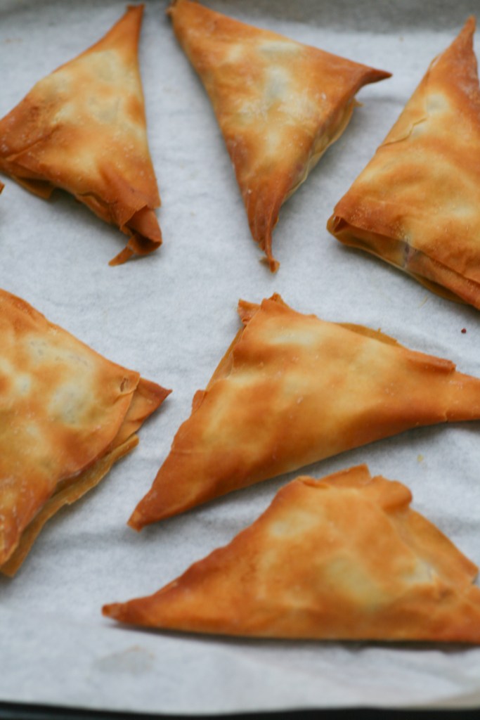 Baked Spiced Beetroot and Feta Samosas | CHILLI & MINT